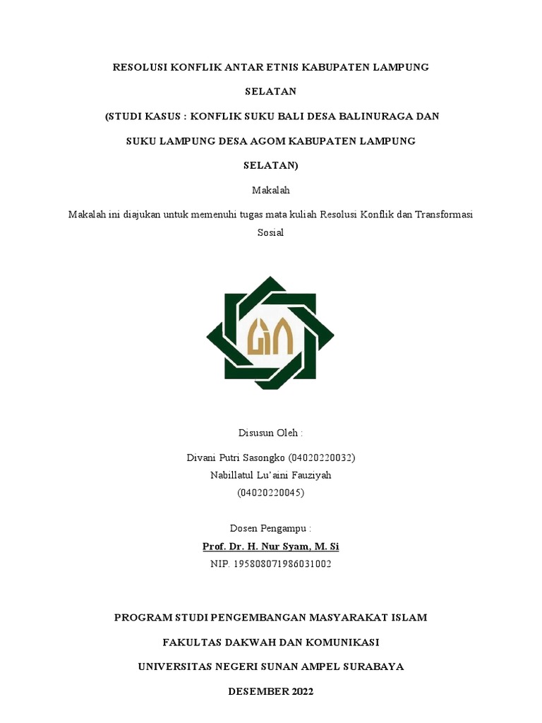 Resolusi Konflik Etnis Lampung-Bali | PDF | Ilmu Sosial | Perjalanan