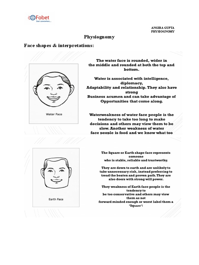 Physiognomy: Face Shape Insights | PDF