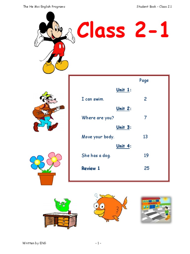 English Student Book Class 2.1 | PDF