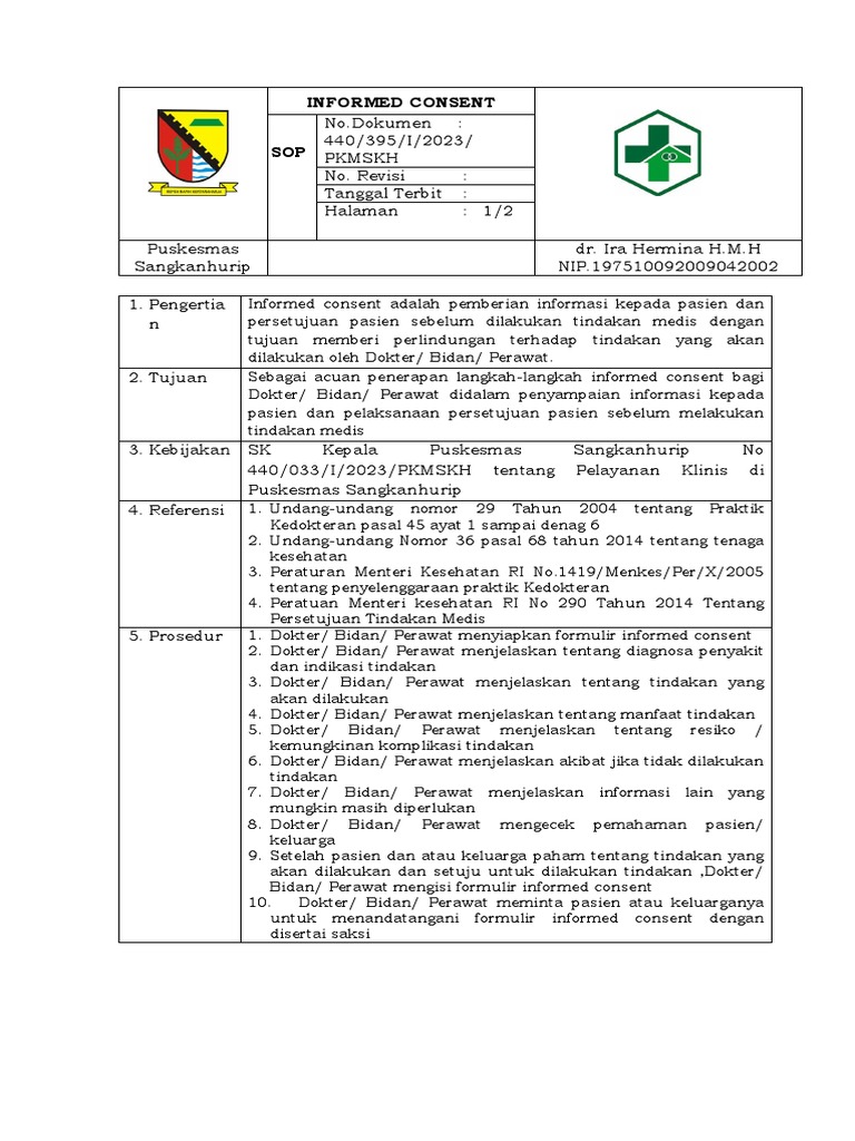 Prosedur Informed Consent Medis | PDF