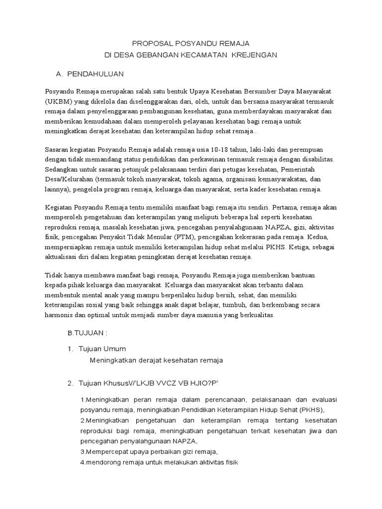 Proposal Posyandu Remaja | PDF