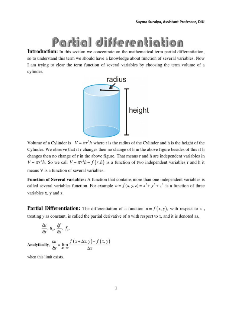 Partial Differentiation Explained | PDF | Derivative | Mathematical Physics