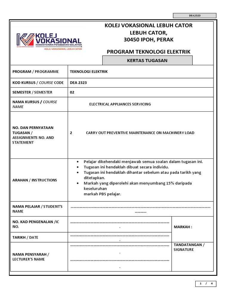 SKEMA TUGASAN K2 | PDF