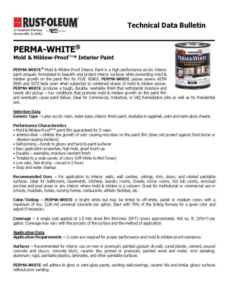 PERMA WHITE Technical Data | PDF