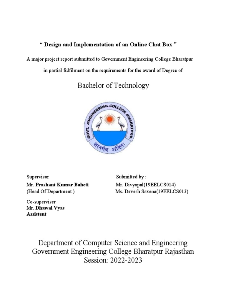 Online Chat Box Project Report | PDF | World Wide Web | Internet & Web