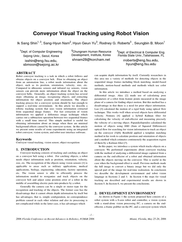 Conveyor Visual Tracing | PDF