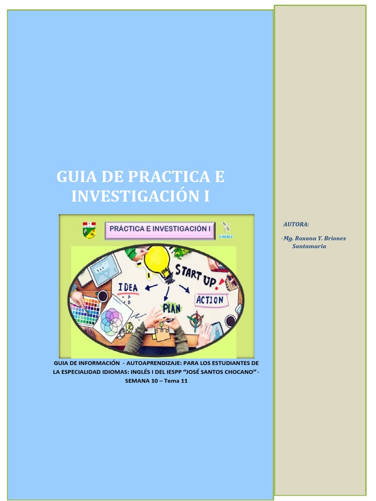 Ficha de Practica e Investigación I - 2023 Sem 10 - Tema 11 | PDF | Aprendizaje | Institución