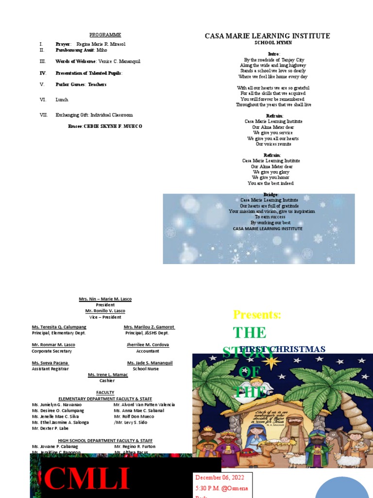 Programme Christmas Presentation | PDF