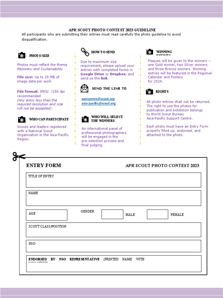Entry Form - 2023 Apr Scout Photo Contest | PDF | Imaging | Computing