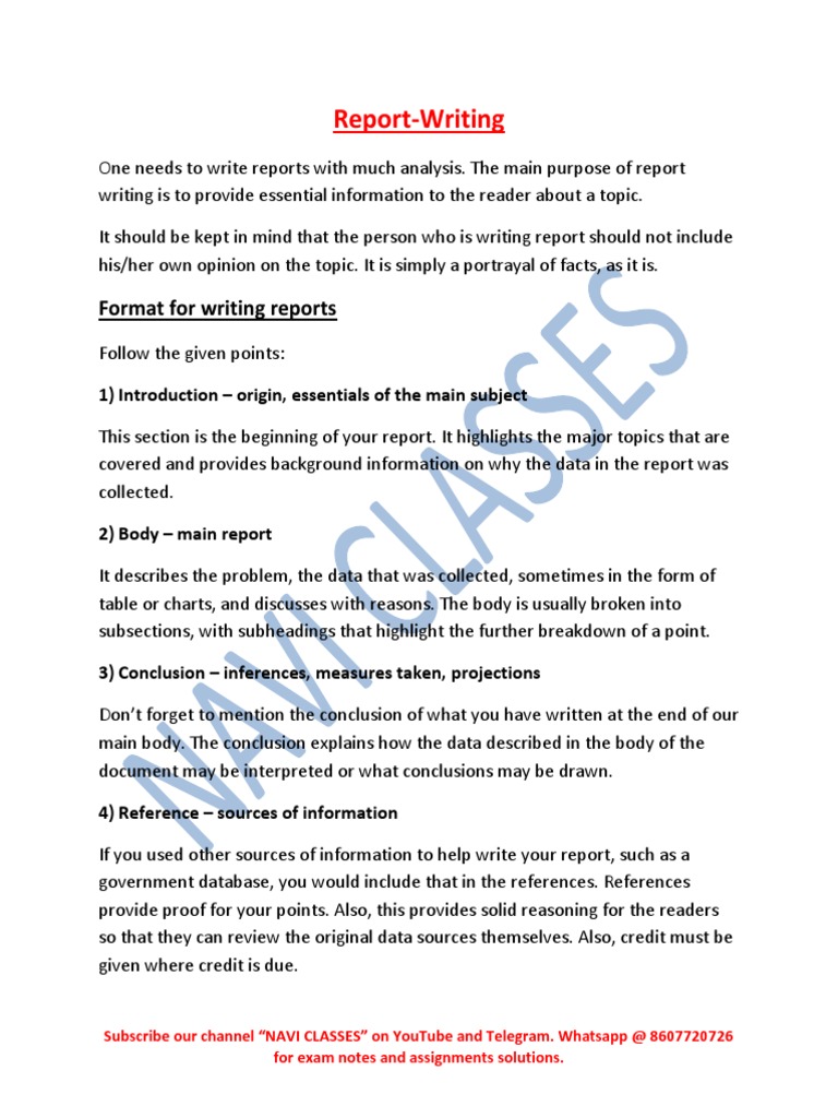 Report Writing | PDF
