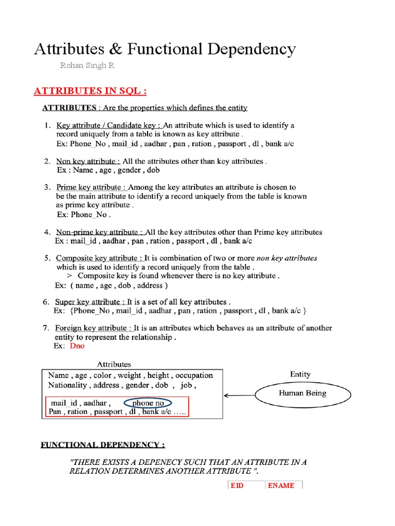 Attributes & Functional Dependency | PDF