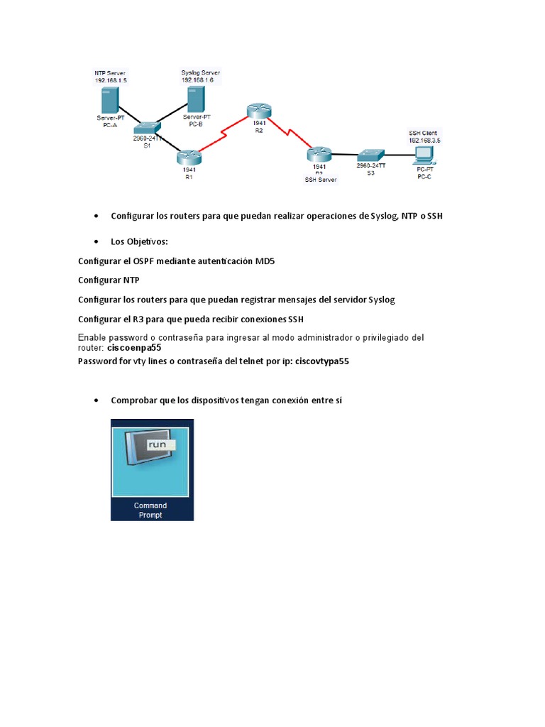 2.6.1.3 Packet Tracer - Configure Cisco Routers For Syslog, NTP, and SSH Operations | PDF