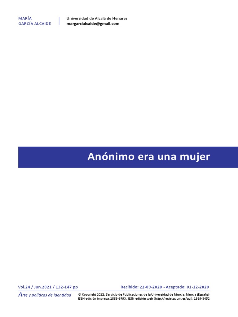 El Anonimo Era Una Mujer | PDF | Feminismo | Estudios de género