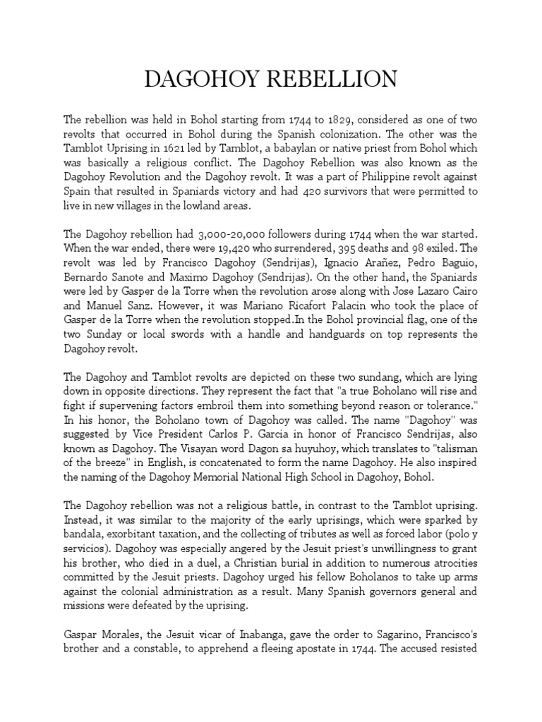 Dagohoy Rebellion | PDF