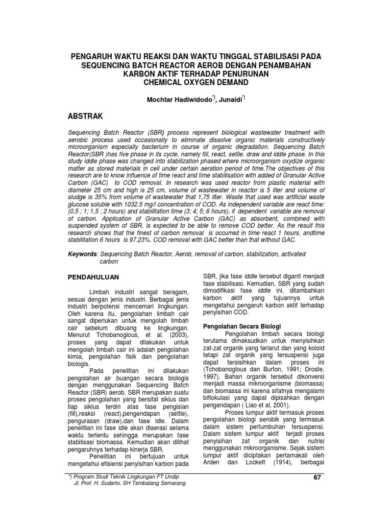 Sbr Pdf Sewage Treatment Waste Treatment Technology