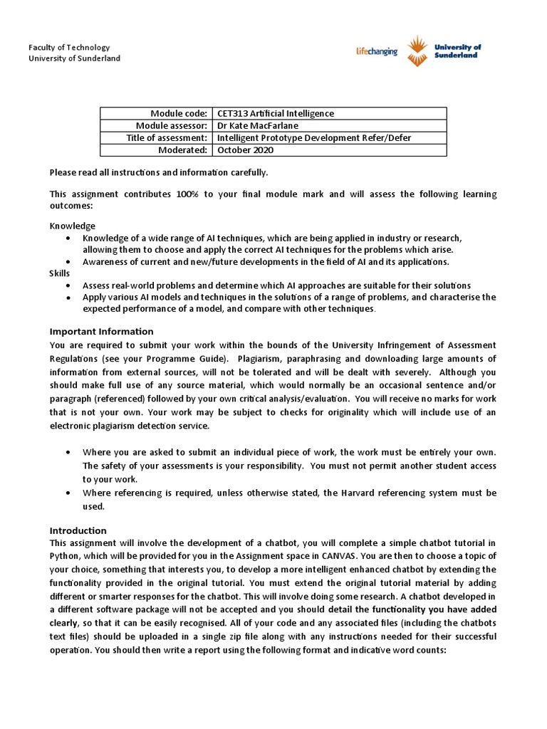 CET313 Resit Assessment 2022 Final 11 | PDF