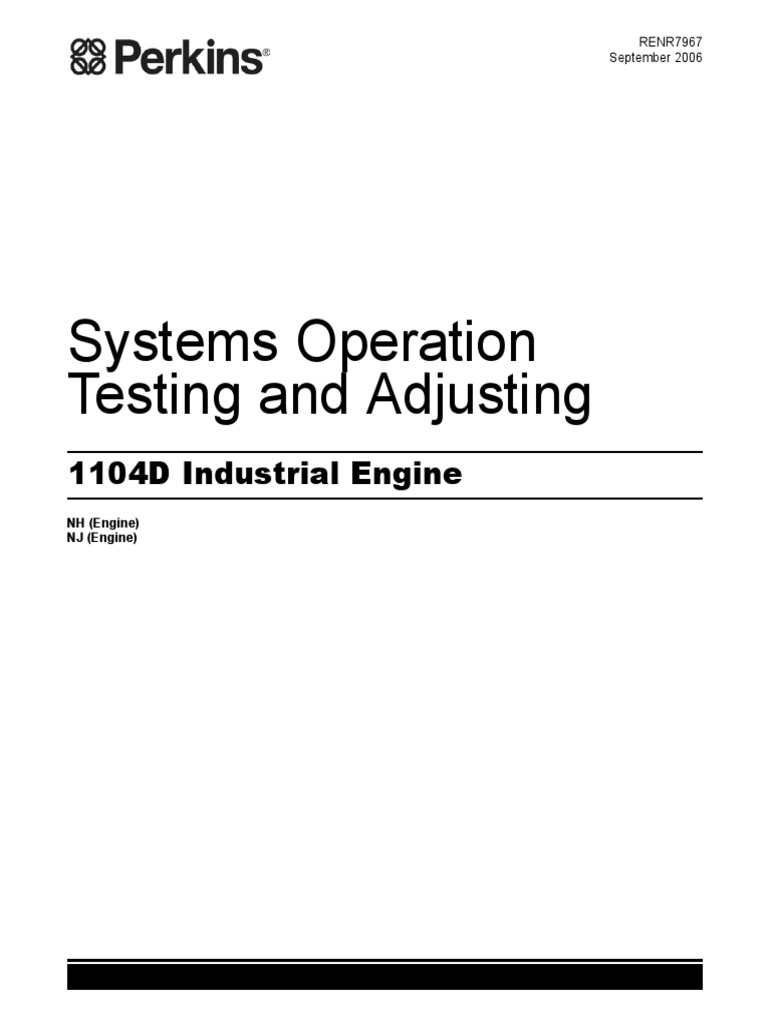 Systems Operation Testing and Adjusting: 1104D Industrial Engine | PDF ...