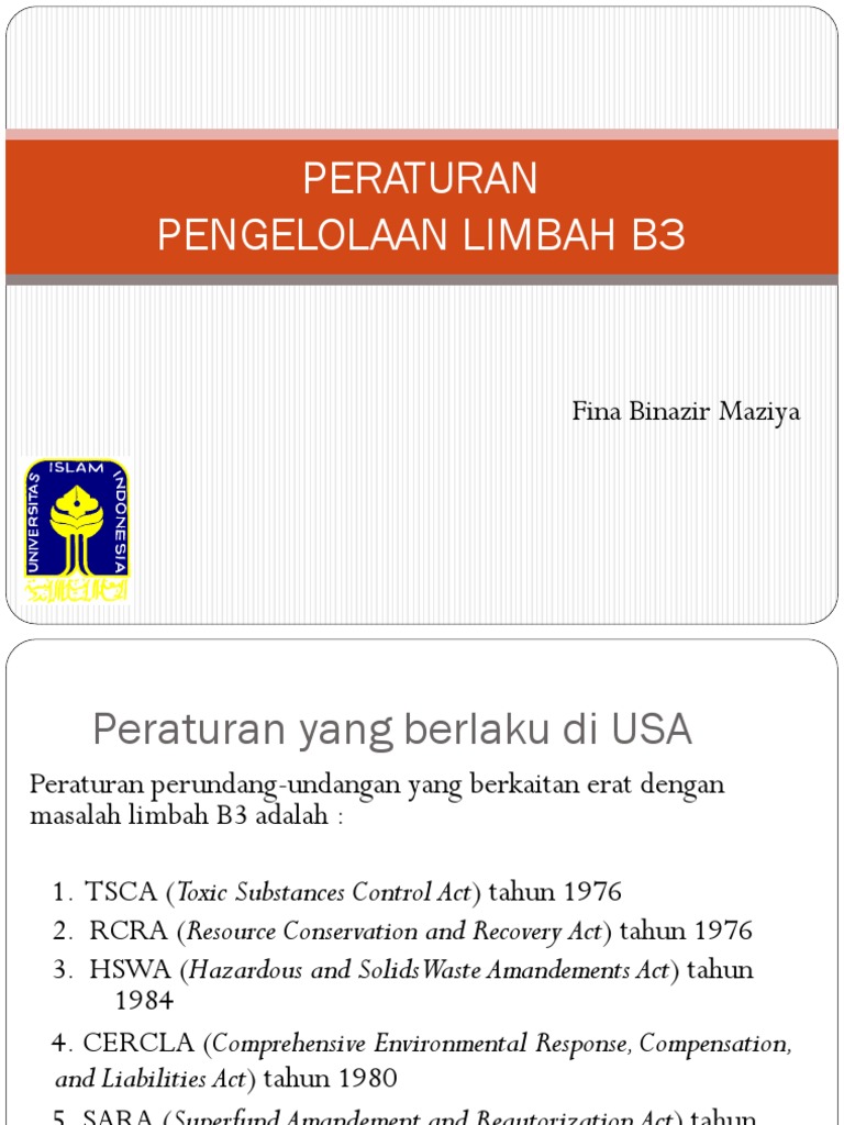 Peraturan Terkait Pengelolaan Limbah B3 | PDF