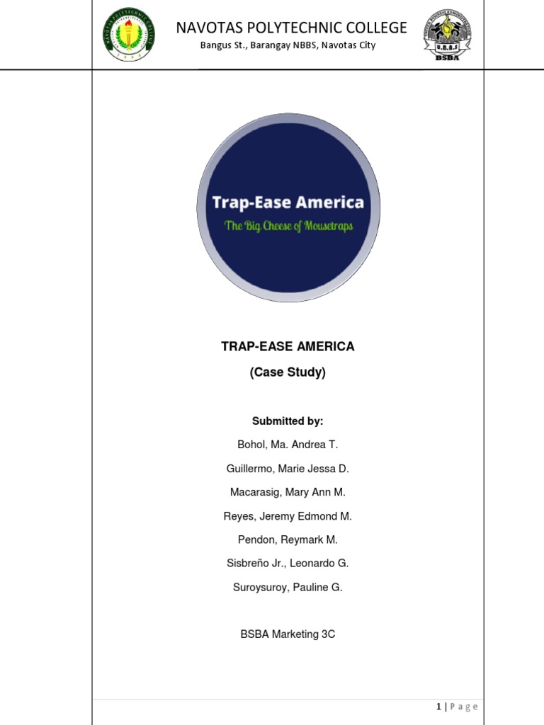Case Study 1 - Trap Ease - 4C | PDF | Marketing | Sales