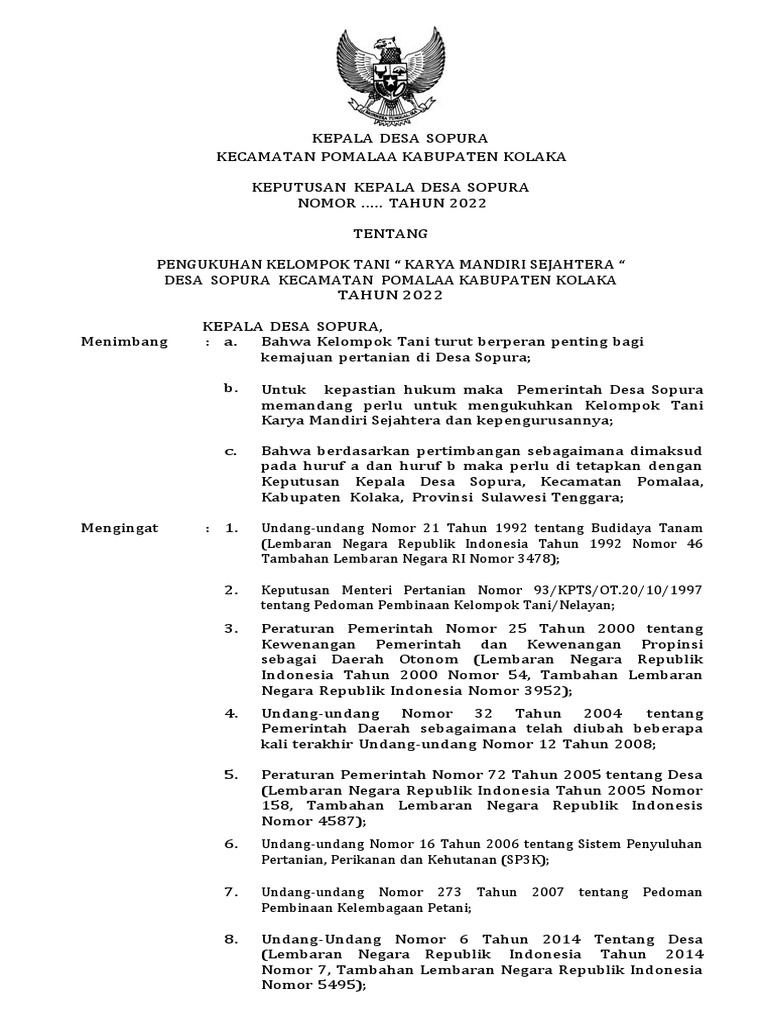 SK KWT | PDF | Griya & Taman