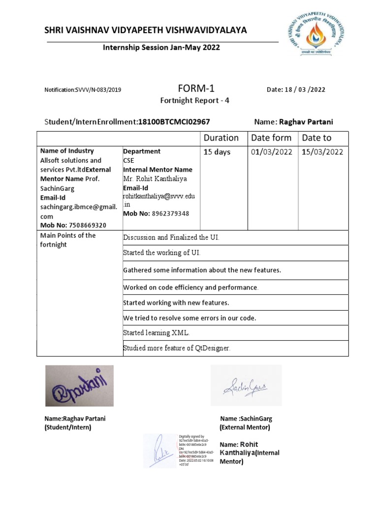 Fortnight Report: Raghav Partani Internship | PDF | Cognition | Cognitive Science