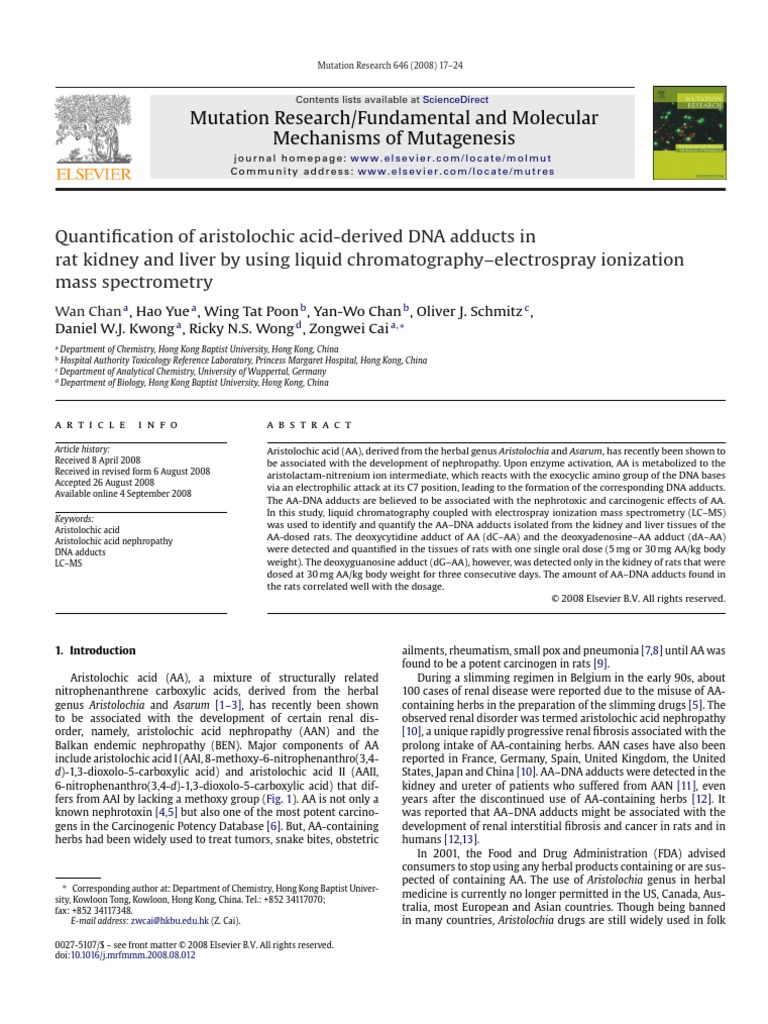 Mutation Research/Fundamental and Molecular Mechanisms of Mutagenesis | PDF
