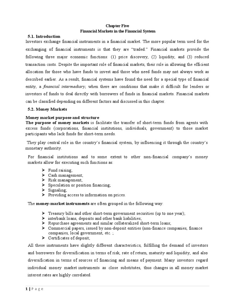 Chapter 5 FIM | PDF | Repurchase Agreement | Bonds (Finance)