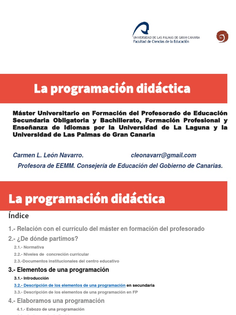 3 La Programación Didáctica - Elementos de Una Programación 22-23 | PDF