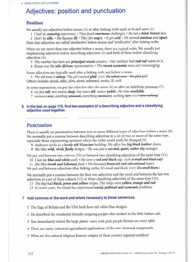 Adjectives Position | PDF