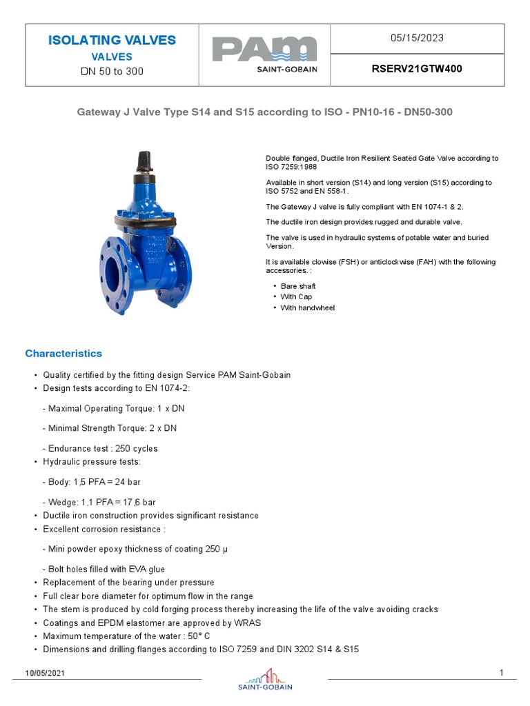 RSERV21GTW400-Gateway J Valves S14 S15 ISO | PDF | Valve | Secondary ...