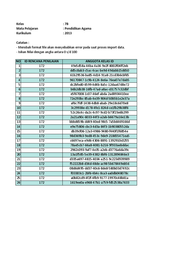 Format - Import - Sumatif Pendidikan Agama 7B 2023-01-04 09 - 48 - 22 | PDF