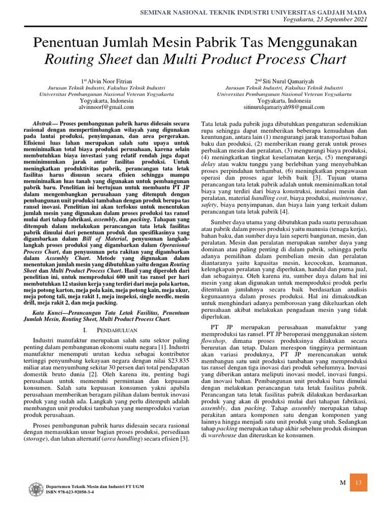 Alvin Noor Fitrian - Penentuan Jumlah Mesin Pabrik Tas Menggunakan ...
