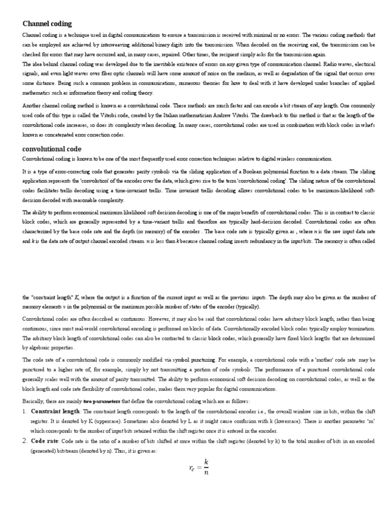 Channel Coding | PDF