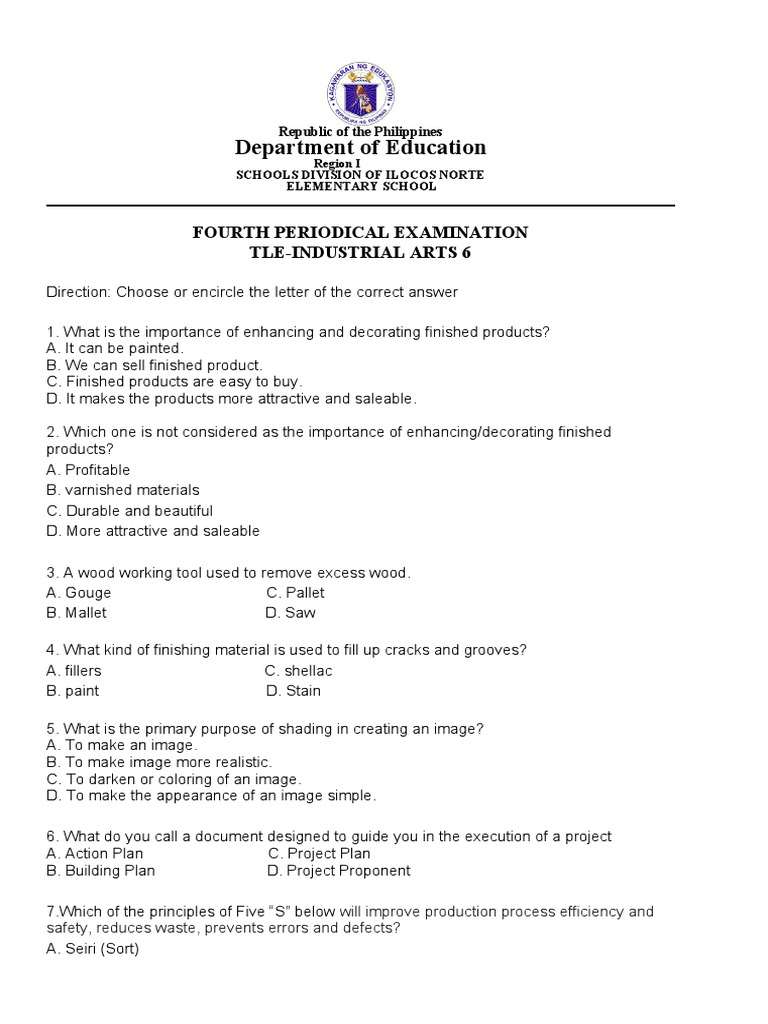 4Q PT TLE Industrial Arts 6 | PDF | Waste | Recycling 4Q PT TLE Industrial Arts 6 | PDF | Waste | Recycling
