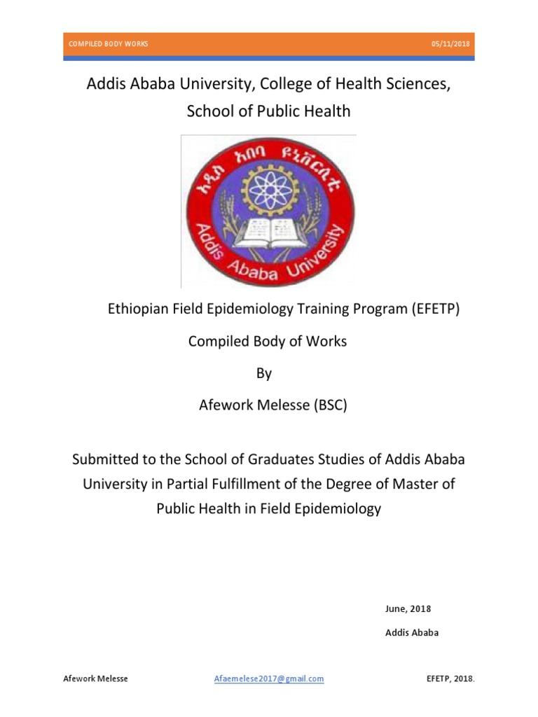 Afework Melesse | PDF | Diarrhea | Cholera