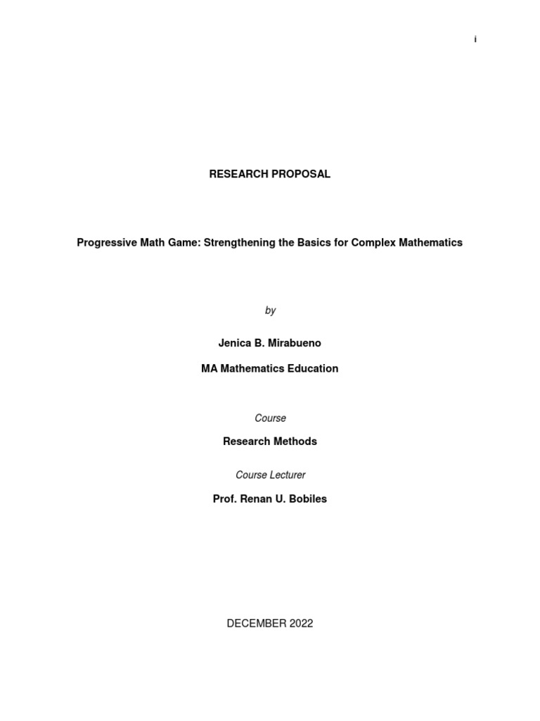 PhD Proposal: Progressive Math Game | PDF