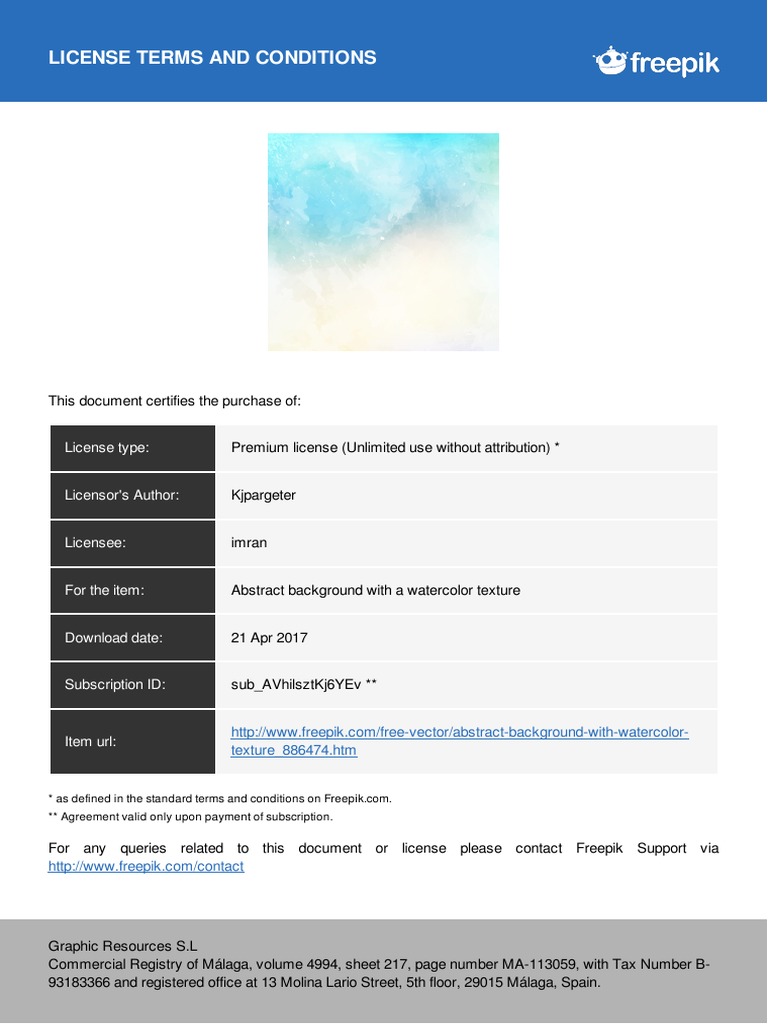 License Abstract Background With Watercolor Texture 886474 | PDF