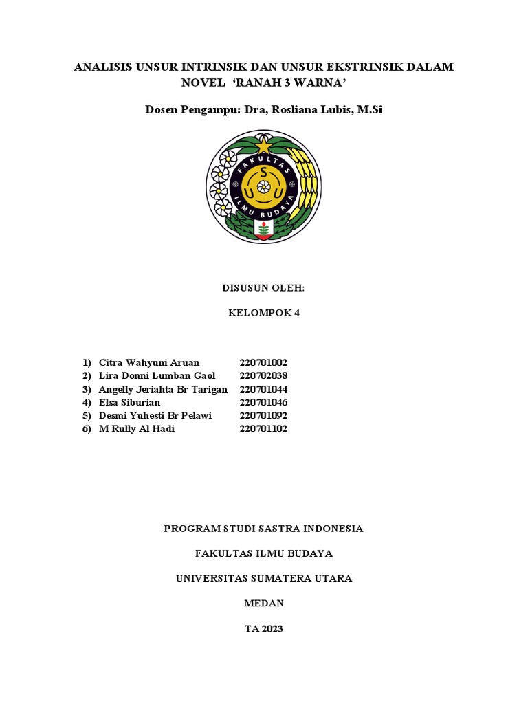 Analisis Unsur Intrinsik Dan Ekstrinsik Ranah 3 Warna | PDF