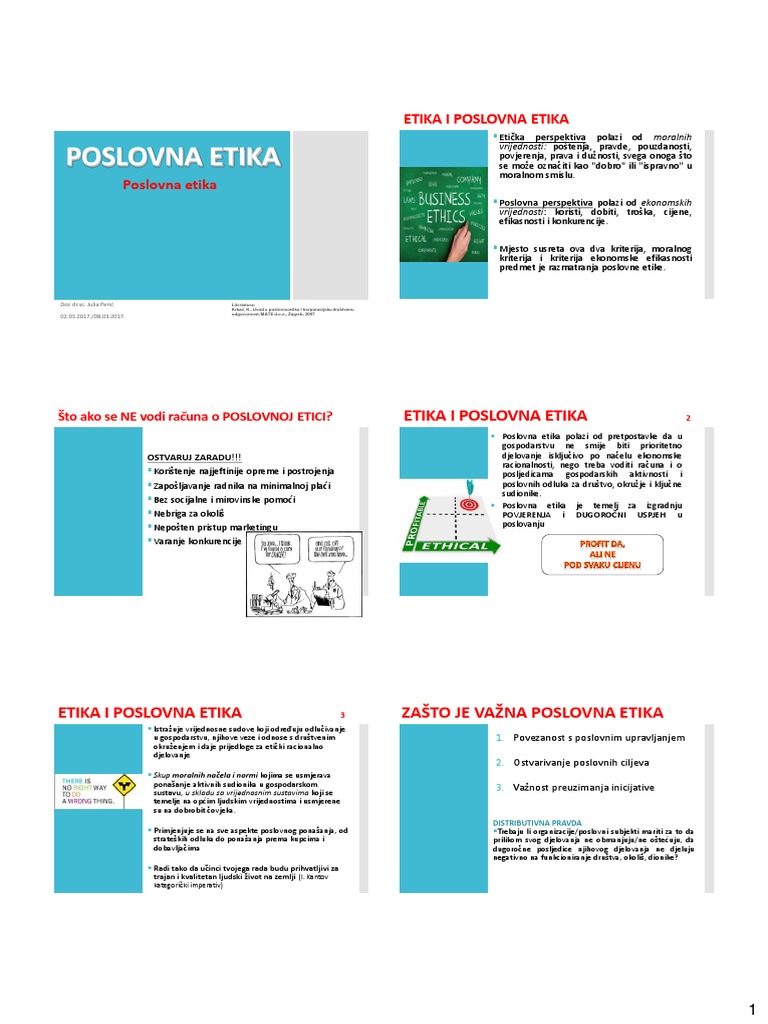 Poslovna Etika Handout | PDF