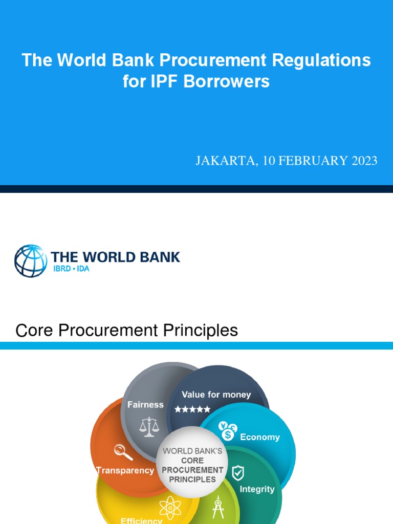 Bank Procurement Regulation Training Solid Waste 10 Feb 2023 | PDF