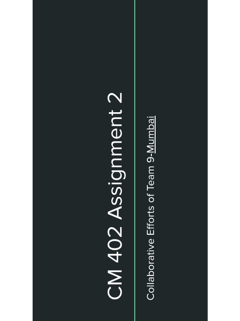 Assignment 2 CM-402 | PDF
