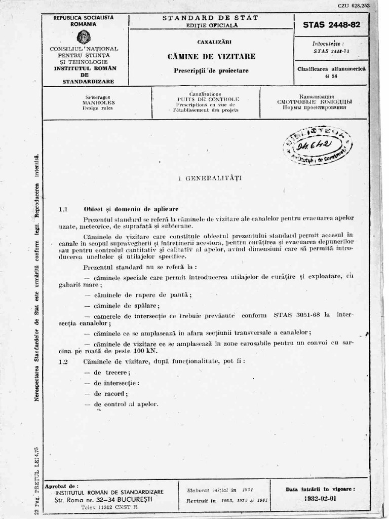 STAS 2448 82 Camine de Vizitare | PDF
