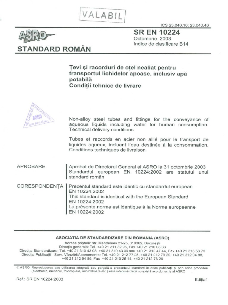 SR en 10224 | PDF