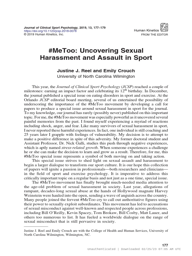 1932 927X Article p177 | PDF | Sexual Abuse | Sexual Harassment