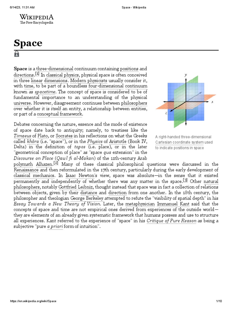 Space - Wikipedia | PDF