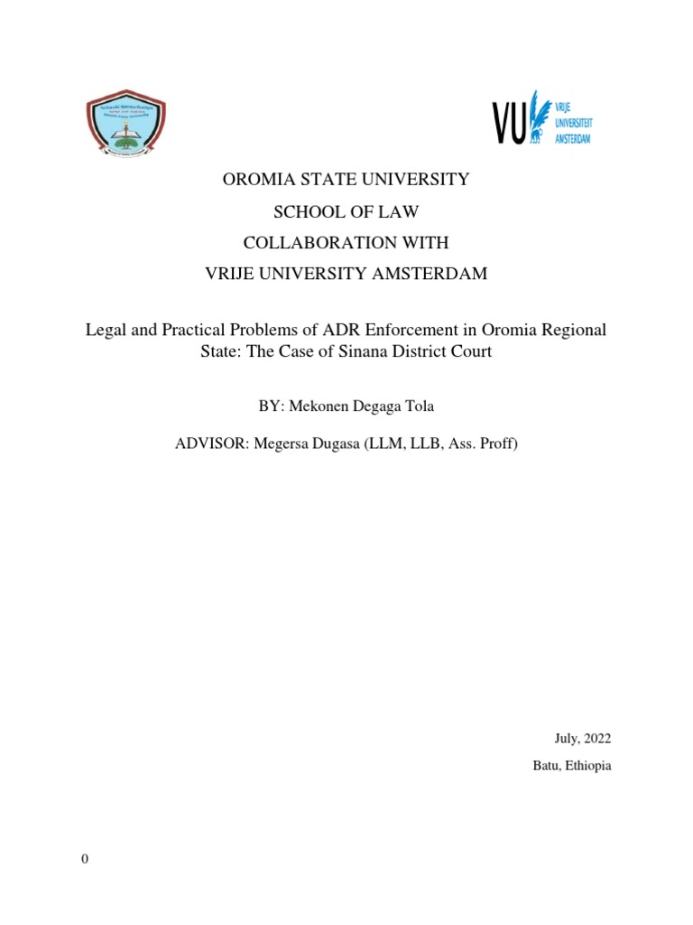Mekonen Degaga Final Thesis Adr | PDF