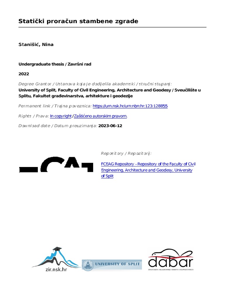 Stambena Zgrada 2 - Staticki Proracun | PDF