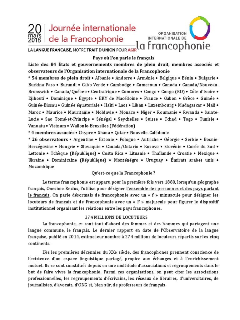 FRANCOPHONIE | PDF