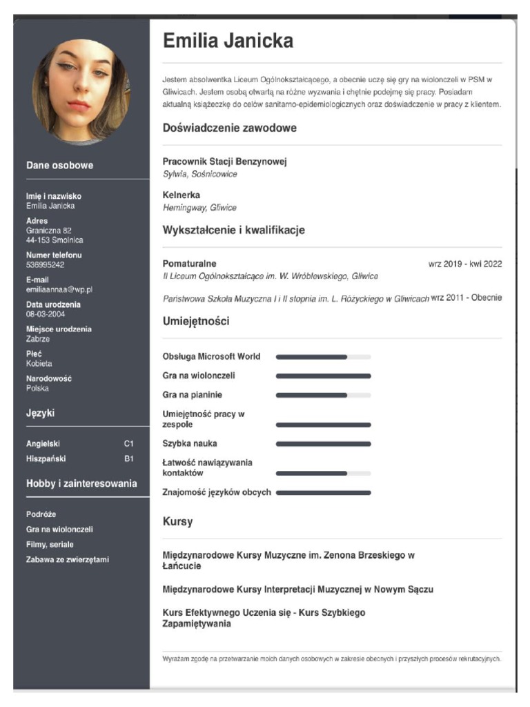 Emilia Janicka CV PP | PDF