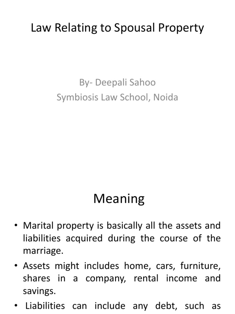 Spousal Property Rights Explained | PDF | Alimony | Marriage